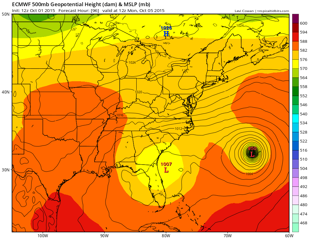 European Model Leads Hurricane Joaquin Offshore Bahamas to Bermuda ...