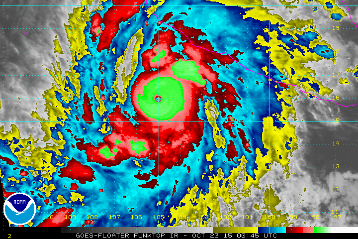 Almost Category 5 Hurricane Patricia Heading For The West Coast of ...