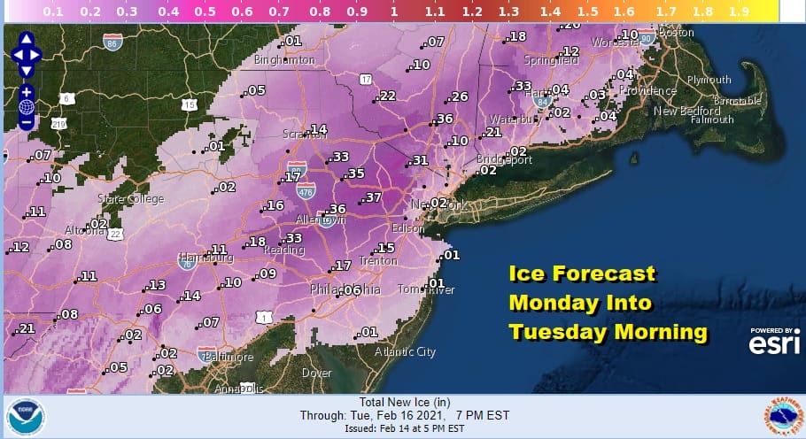 Winter Weather Advisories Ice Storm Warning Continues In Effect ...