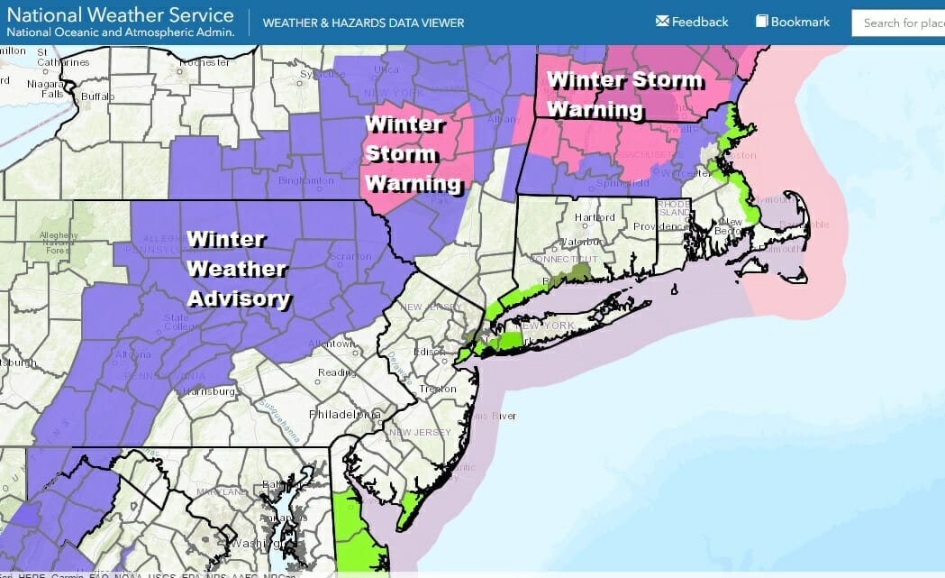 Rain Arrives Today Winter Weather Advisories North Change to Sleet Snow ...