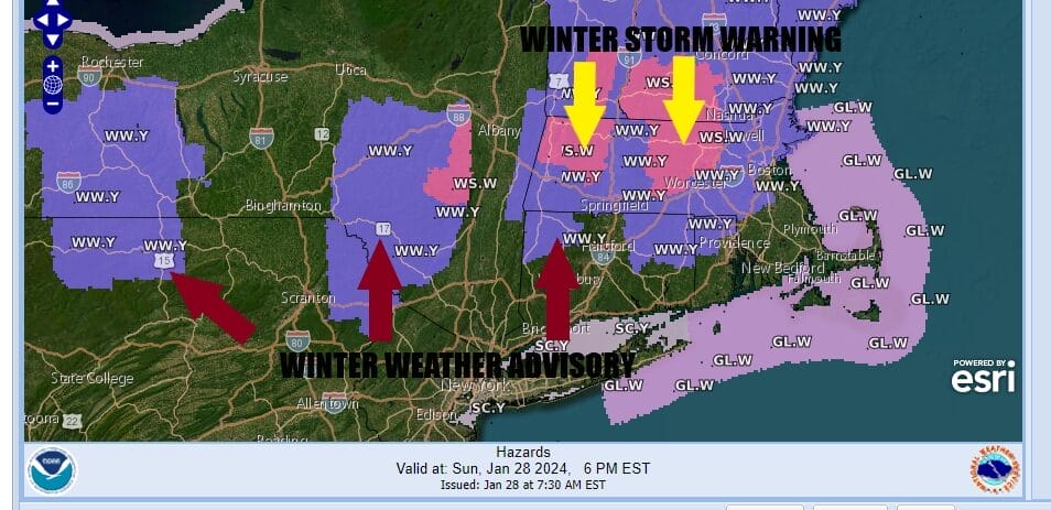 Cold Rain Coast Winter Weather Advisories Winter Storm Warnings Well ...