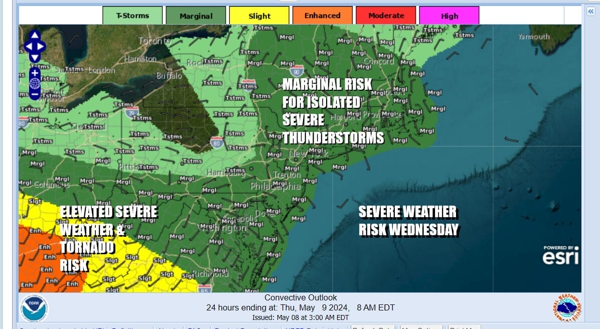 Severe Weather Risk Today & Tonight, Isolated Severe Thunderstorms ...