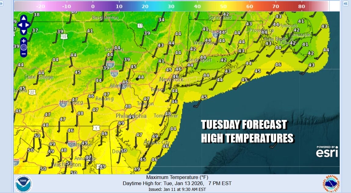 Warming Up Ahead of Cold Front Showers of Rain & Snow Wednesday Night ...